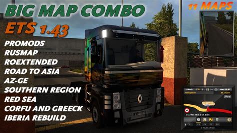 Big 11 Maps Combo ETS2 1 43 With Promods Rusmap Roextended Road To