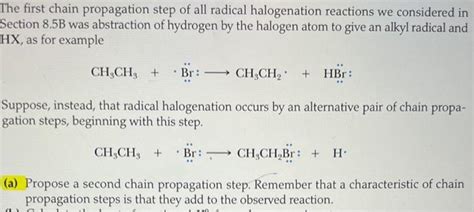 Solved The First Chain Propagation Step Of All Radical