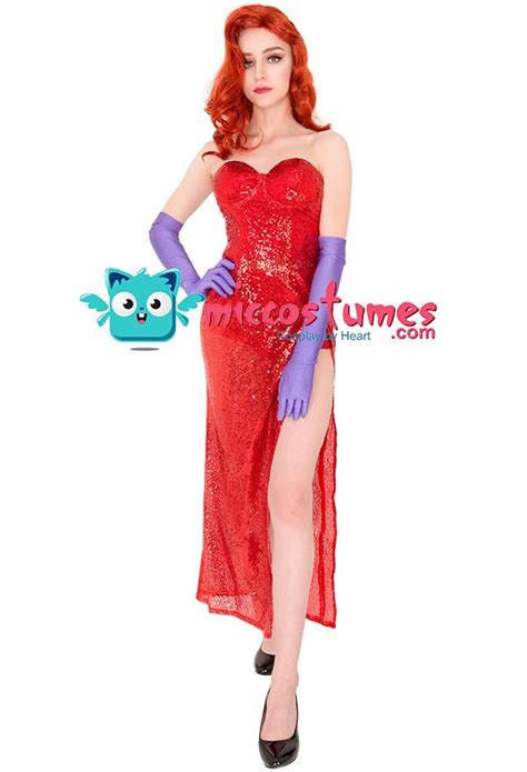 Jessica Rabbit Red Dress Gown Cosplay Costume Red Dress Gowns