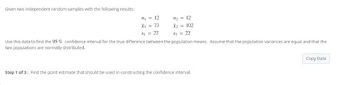 Solved Given Two Independent Random Samples With The Chegg