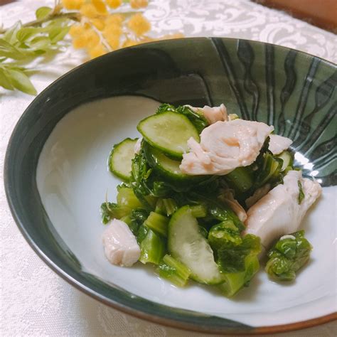 ササミときゅうりと青菜の和え物 By ライムlove 【クックパッド】 簡単おいしいみんなのレシピが315万品