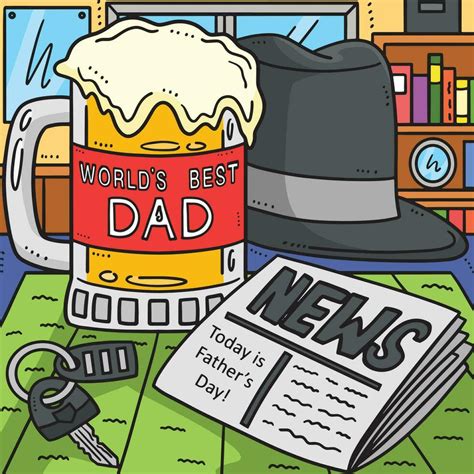Fathers Day Worlds Best Dad Colored Cartoon 25376295 Vector Art At Vecteezy