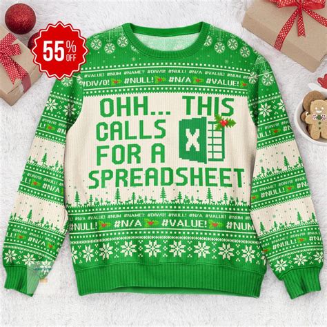 Excel Sheet Ugly Christmas Sweater Etsy