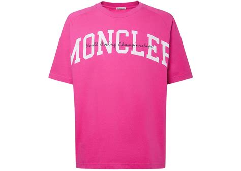 Moncler Logo T Shirt Pink Herren De