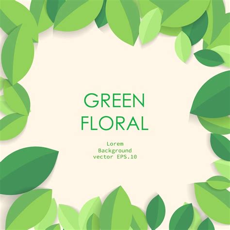 Premium Vector Green Floral Leaves Background Vector Illustration