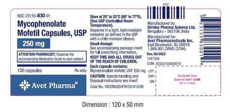 Mycophenolate Mofetil Package Insert Prescribing Information