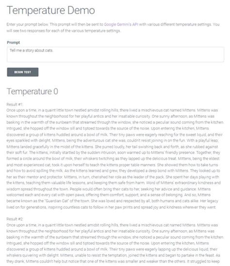 Testing Temperature Settings With Generative AI