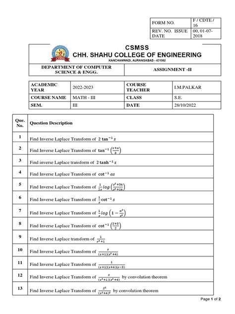 Inverse Laplace Transform Pdf Convolution Laplace Transform