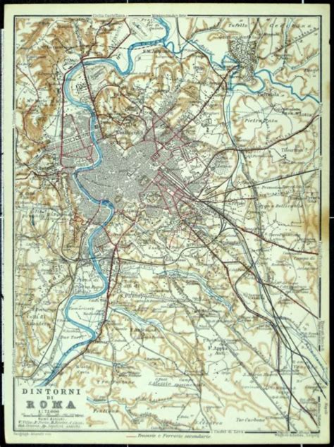 Dintorni Di Roma Antica Mappa Della Città Vecchia Datata 1931 Eur 15