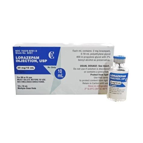 Lorazepam Injection 20 Mg Ml Multiple Dose Vial 10 Ml 10 Tray Mcguff