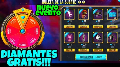 RULETA de la SUERTE Como funciona FREE FIRE evento web con súper