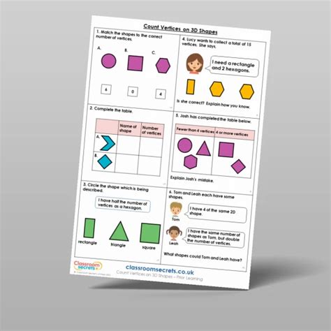 Year 2 Count Edges On 3d Shapes Prior Learning Resource Classroom Secrets