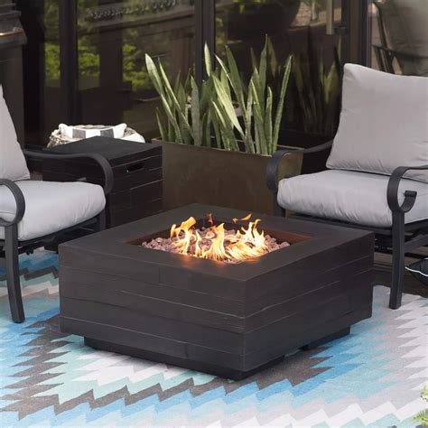 Red Ember Bozeman Square Propane Fire Table With Optional Tank Hideaway From