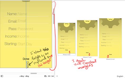 ios xcode autolayout make margin proportional with height stack
