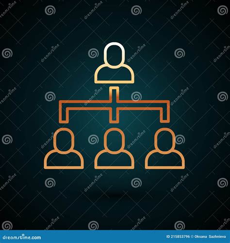 深蓝色背景中突显的金线业务层次结构有机图图形信息图标 公司 向量例证 插画 包括有 金子 线路 215853796