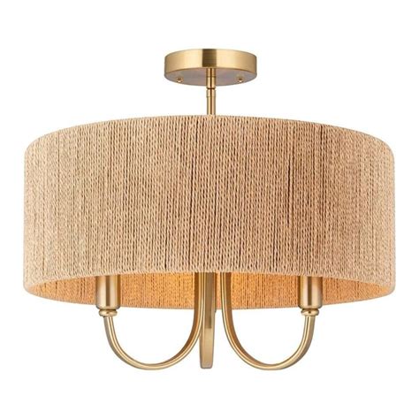 Maxax Collision 17 7 In 3 Light Gold Wood Semi Flush Mount 9002 3wd