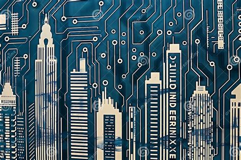 Detailed Close Up Of Complex Blue Printed Circuits With Advanced Electronic Patterns Stock