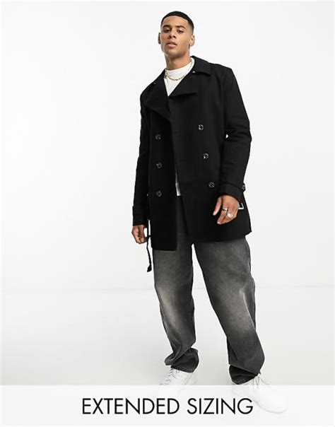 Asos Design Rain Resistant Double Breasted Trench Coat In Stone Asos