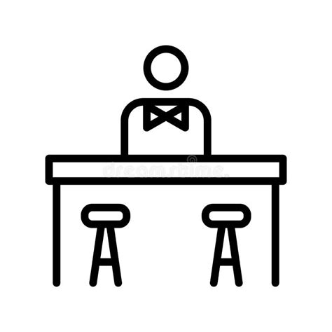 Bartender Accessory Flat Line Icon Barman Stuff Glasses Drinks Stock Vector Illustration Of