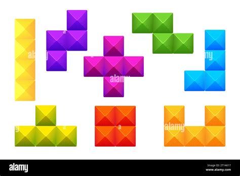 Game Bricks Set Colorfull Blocks Clasic Logic Game Puzzle In Cartoon