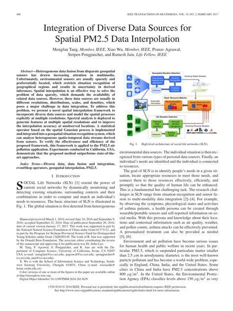 Pdf Integration Of Diverse Data Sources For Spatial Pm25 Data Interpolation