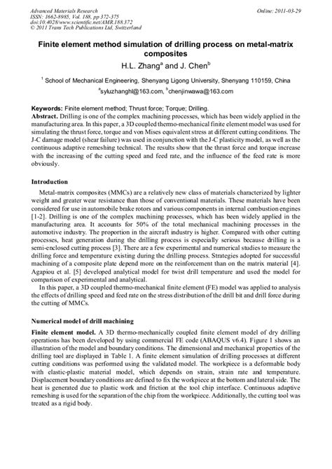 Finite Element Method Simulation Of Drilling Process On Metal Matrix