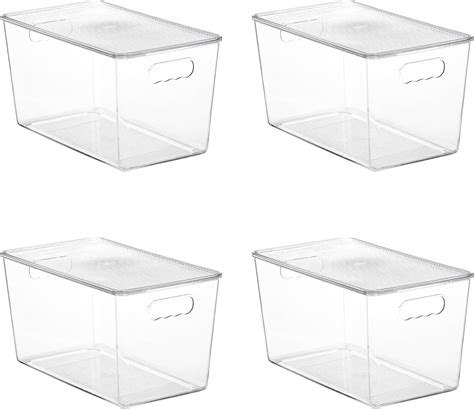 Vtopmart 6 Pack Clear Stackable Storage Bins With Lids Large Plastic