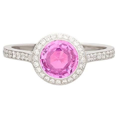 Platinum Pink Sapphire And Diamond Ring By Tiffany And Co For Sale At