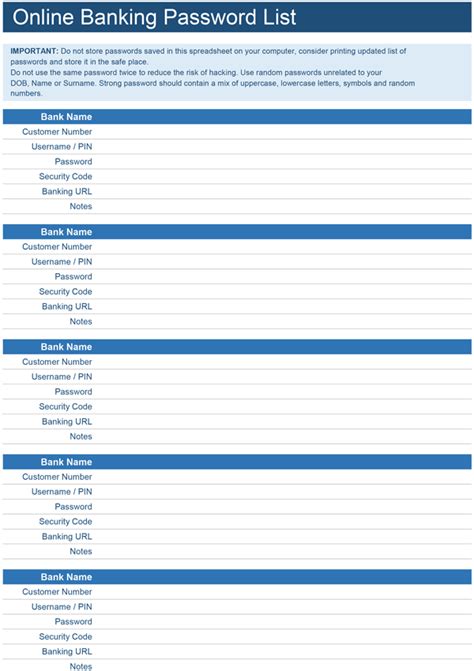 Excel Password Template Create Excel Spreadsheets