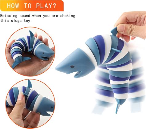 4 Pack Jiggle Wiggle 7 Inch Jumbo Fidget Slug Toy Infinite Basics