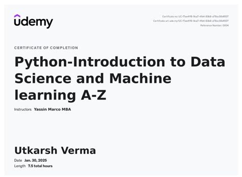 Python Datascience Machinelearning Udemy Dataanalysis Ai Utkarsh Verma