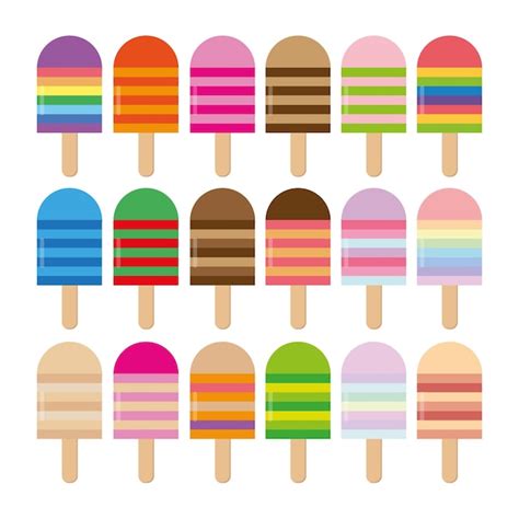 Premium Vector Popsicles Clipart Set Ice Cream Bundles Summer