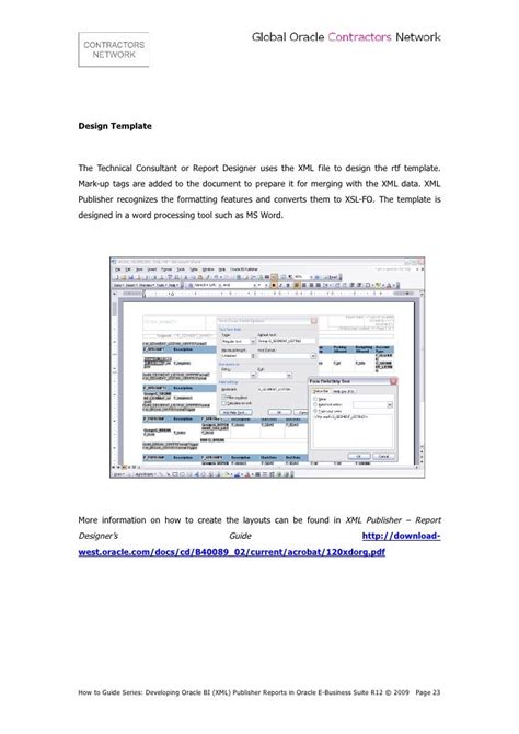 Contractors Network Developing Oracle Bi Xml Publisher