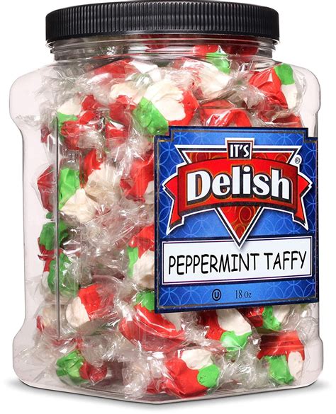 Christmas Peppermint Taffy Chews By Its Delish 18 Oz Jumbo Reusable