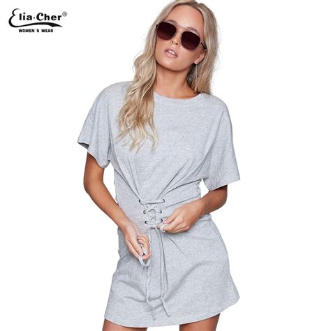 New Summer Women Short Sleeve Streetwear Dresses Elia Cher Brand Chic