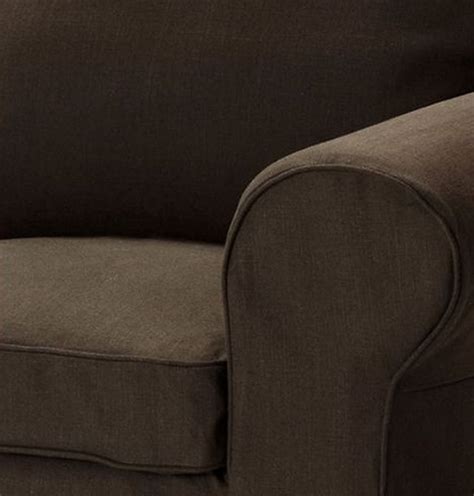 Ikea Ektorp 3 Seat Sofa Slipcover Cover Svanby Brown Linen Blend Bezug
