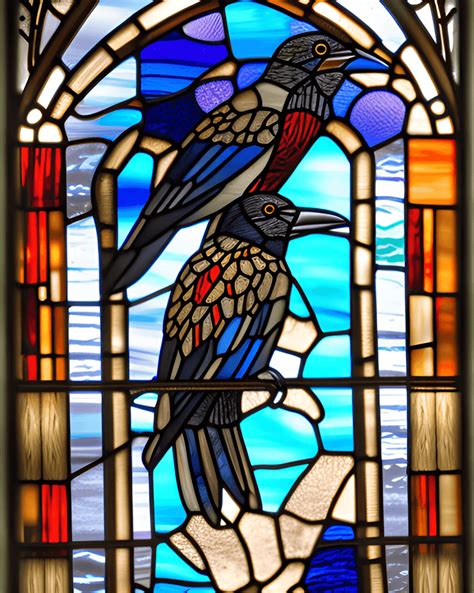 Raven Stained Glass · Creative Fabrica
