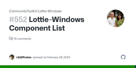 Lottie Windows Component List Issue 552 CommunityToolkit Lottie