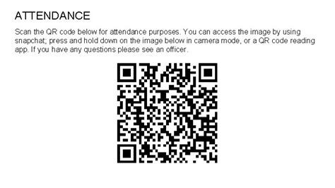 Attendance Scan The Qr Code Below For Attendance