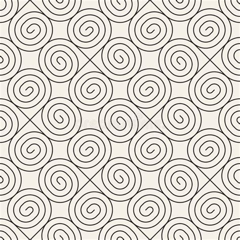 Vector Monochrome Seamless Pattern Abstract Geometric Floral Ornament