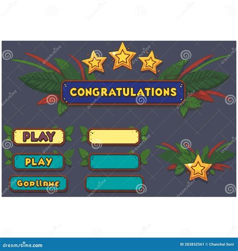 Set Of Ui Elements For 2d Games And Apps Stock Illustration Illustration Of Trophy Graphic