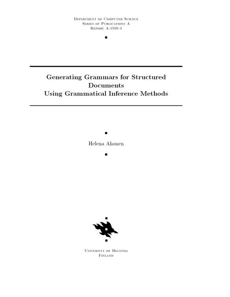 Pdf Generating Grammars For Structured Documents Using Grammatical