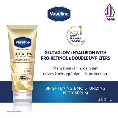 Jual Vaseline Gluta Hya Body Serum Flawless Bright 200 Ml Shopee Indonesia