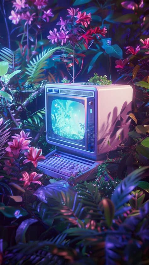 Old Retro Personal Computer With Vintage Crt Display Obsolete Old