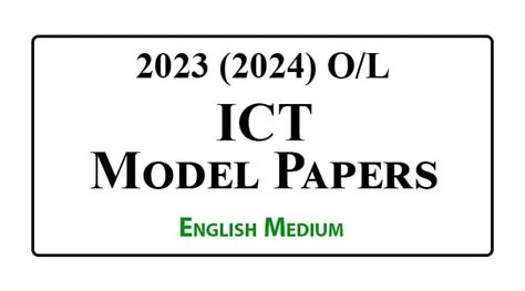 2023 2024 O L ICT Model Papers English Medium E Kalvi