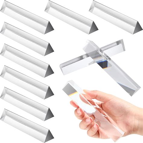 Amazon Com Syhood Pack Clear Triangular Prisms Crystal Optical Glass Triple Prisms For