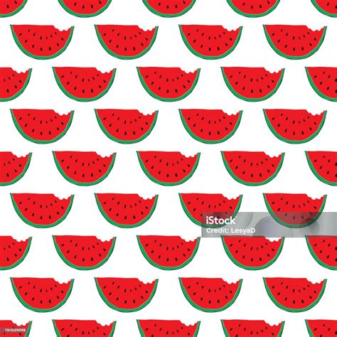 Semangka Seamless Pola Tangan Digambar Ilustrasi Vektor Ilustrasi Stok