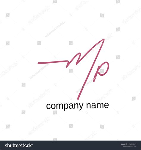 Mp Initial Isolated White Background Vector Stock Vector Royalty Free