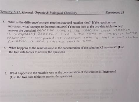 Solved 5 What Is The Difference Between Reaction Rate And Chegg