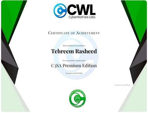 Tehreem Rasheed On Linkedin Cybersecurity Achievement Learning